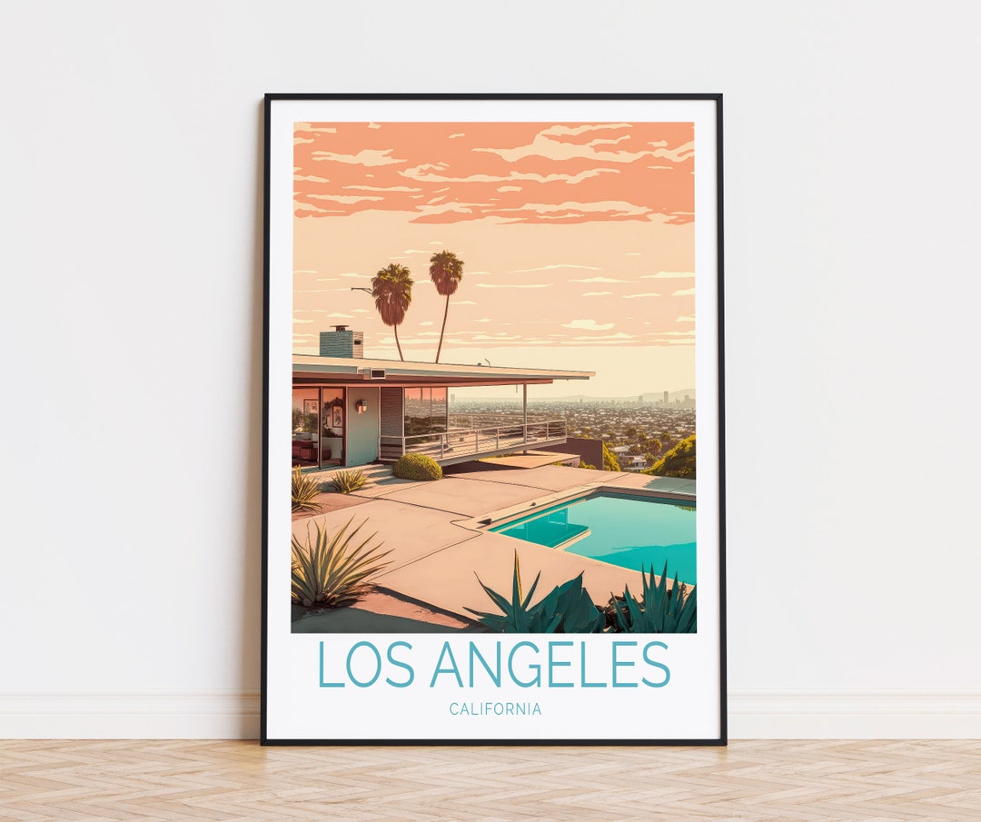 Los Angeles City Travel Poster, California Los Angeles Wall Art ...
