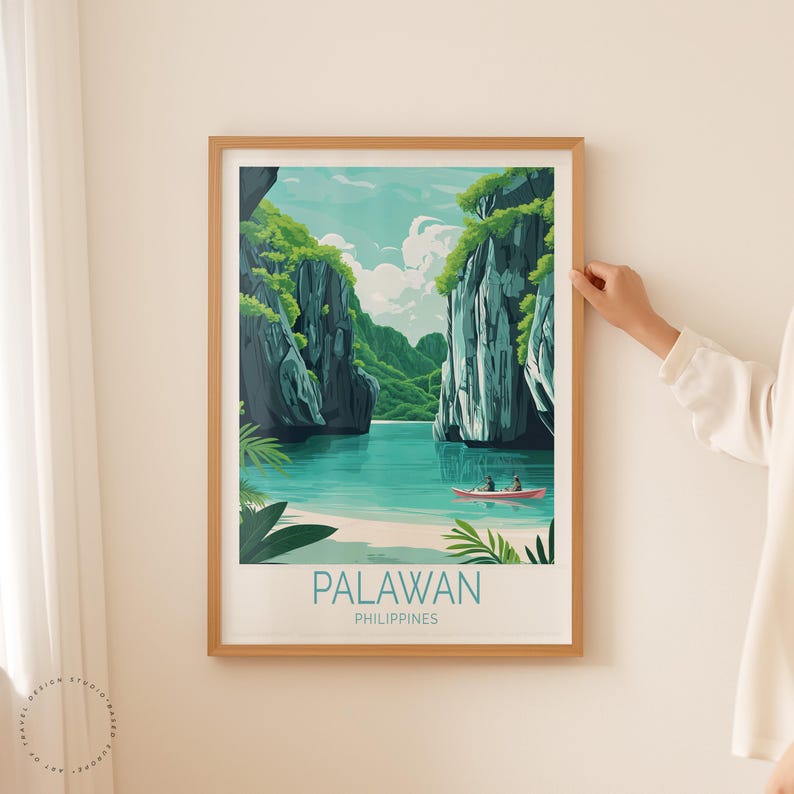 Palawan Travel Poster, Philippines Wall Art, Palawan Philippines Print ...