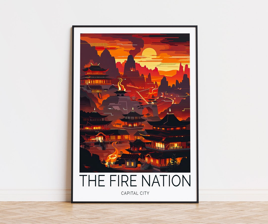 The Fire Nation Travel Poster, Capital City Wall Art, Fire Lord's City ...