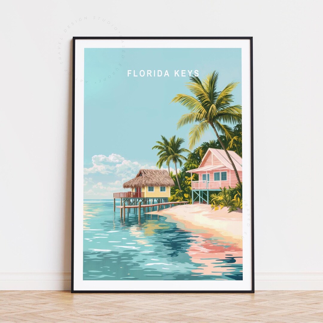 Florida Keys Travel Poster, Florida Wall Art, Florida Keys Print, Home ...