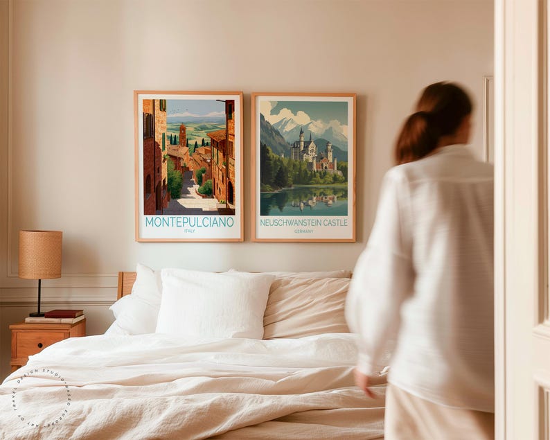 Neuschwanstein Castle Germany Travel Poster, Alpine Landscape - Etsy