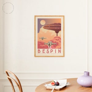 Bespin, Star Wars Bespin Retro Travel Poster, Tatooine Hoth Endor A New Hope Empire Strikes Back ...