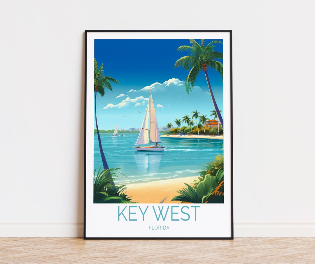 Key West Travel Poster, Florida Wall Art, Key West Florida Print ...