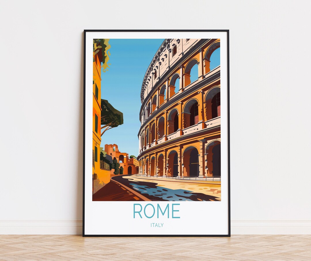 Rome Travel Poster, Italy Wall Art, Rome Print, Italy Colosseum Poster ...