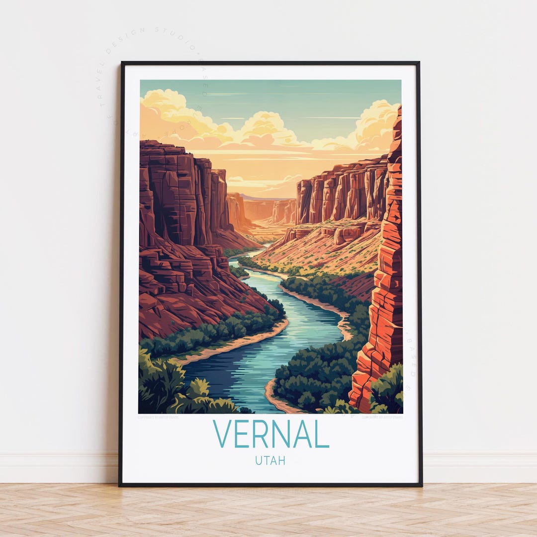 Vernal Utah Travel Poster, Utah Wall Art, Vernal Print, Birthday ...