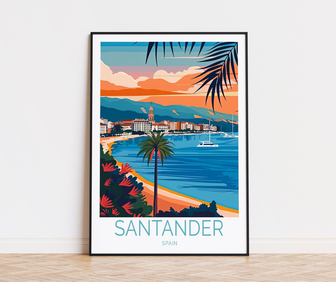 Santander Spain Travel Print, Spain Wall Art Poster, Santander Coast ...