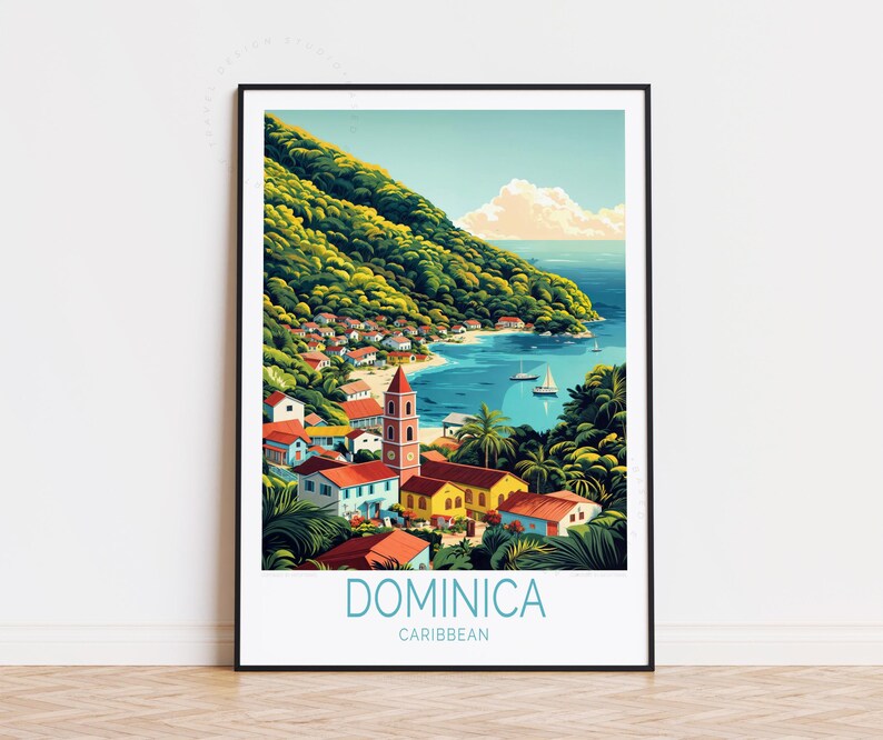 Dominica Caribbean Travel Poster, Caribbean Wall Art, Dominica Print ...