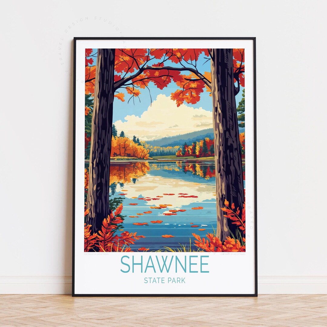 Shawnee State Park Travel Poster, Pennsylvania Wall Art, Shawnee State ...