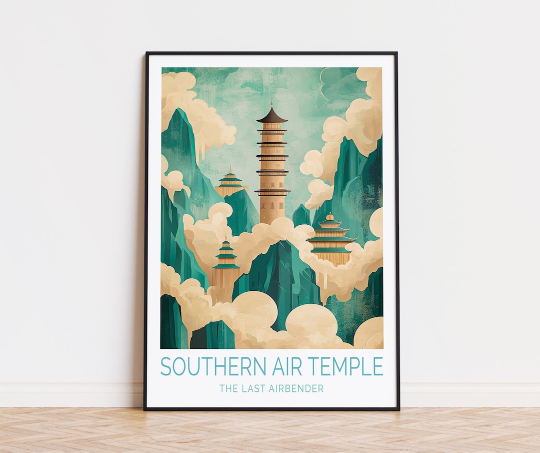 Southern Air Temple Travel Poster, Air Temple Sanctuary Art, Avatar the ...