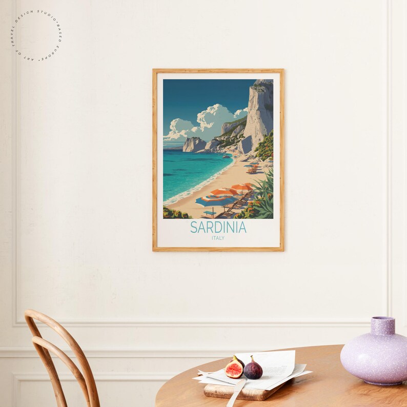 Sardinia Italy Travel Poster, Uganda Wall Art, Sardinia Mediterranean ...