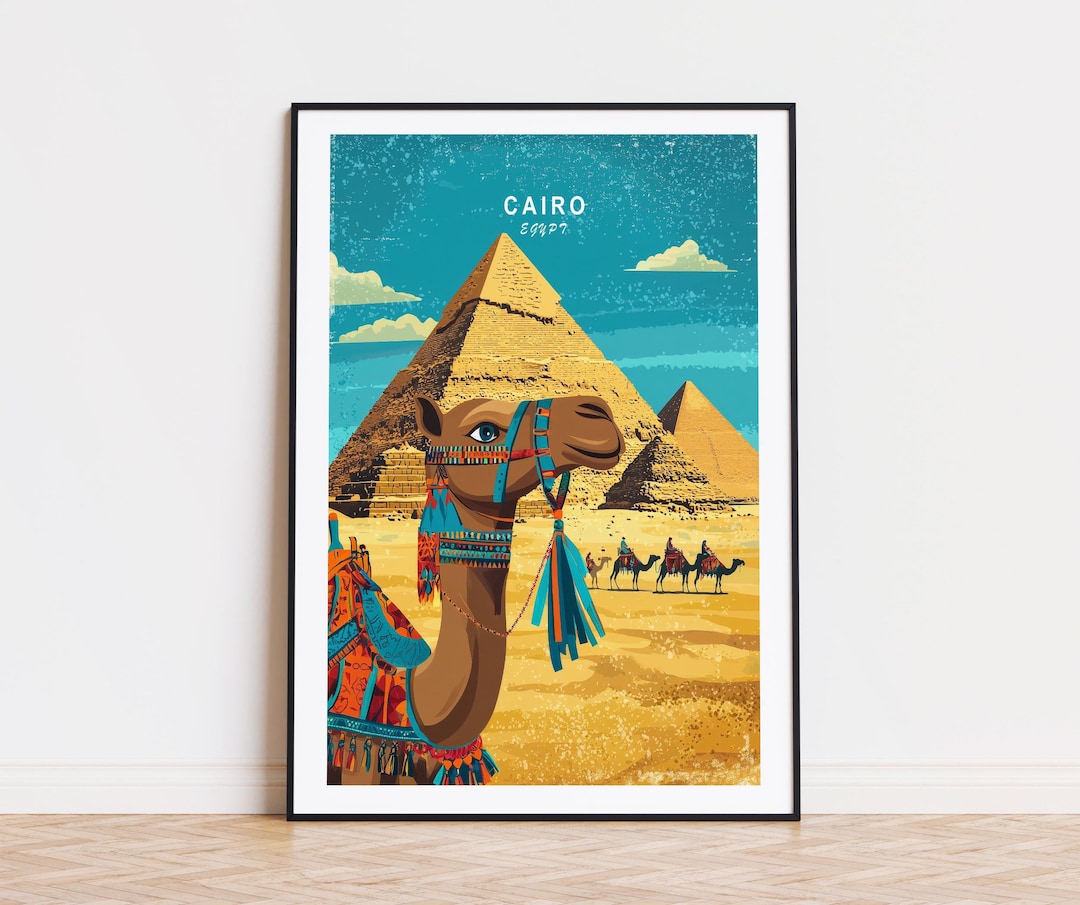 Cairo Egypt Travel Poster, Cairo Print, Egypt Wall Art, Custom Travel Poster, Home Decor ...