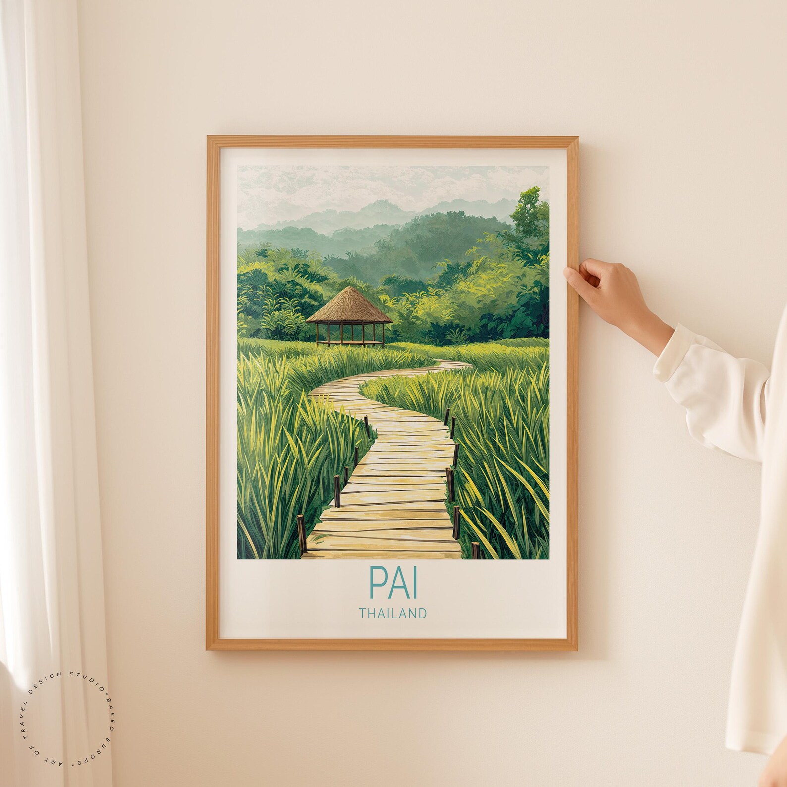 Pai Thailand Travel Poster, Pai Print, Thailand Wall Art, Personalised ...