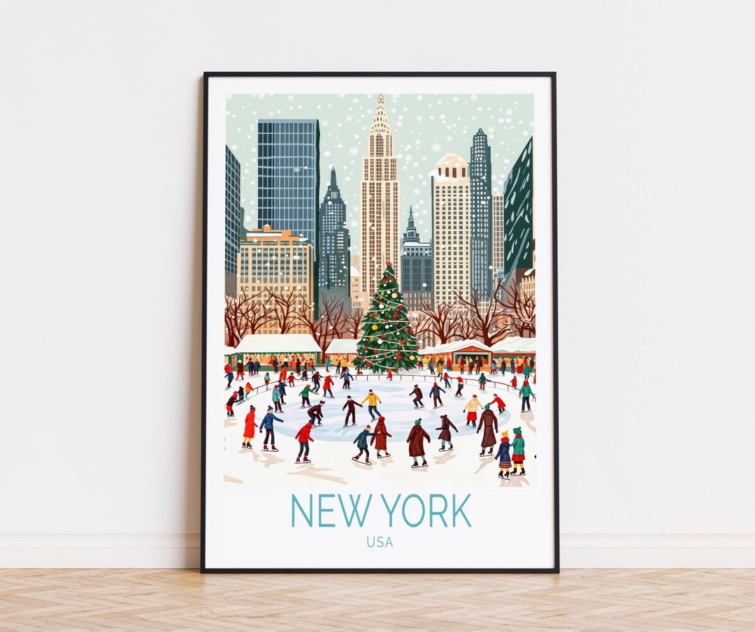 New York Travel Poster, USA Wall Art, Central Park Print, Personalised ...