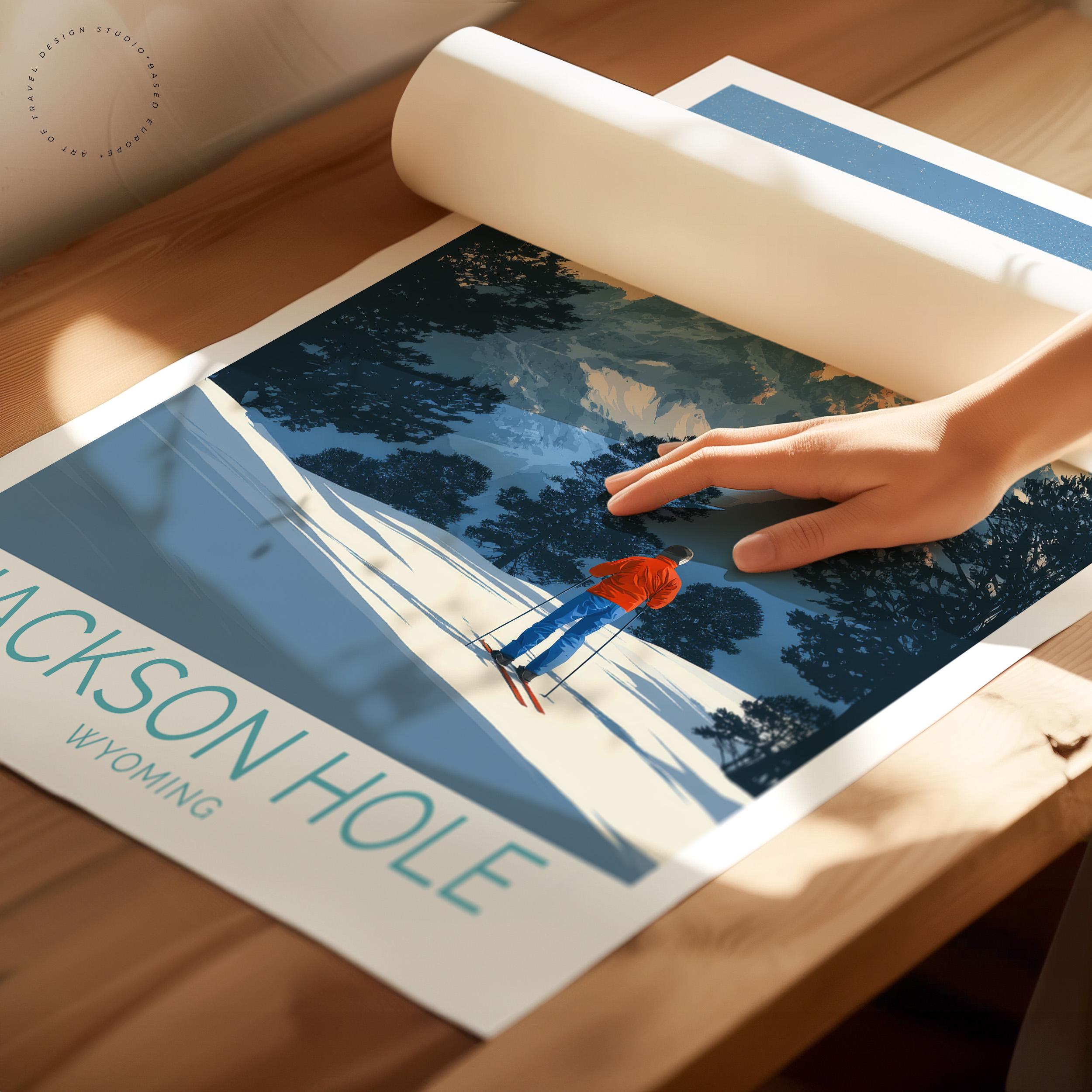 Jackson Hole Wyoming Travel Poster, Wyoming Wall Art, Jackson Hole ...