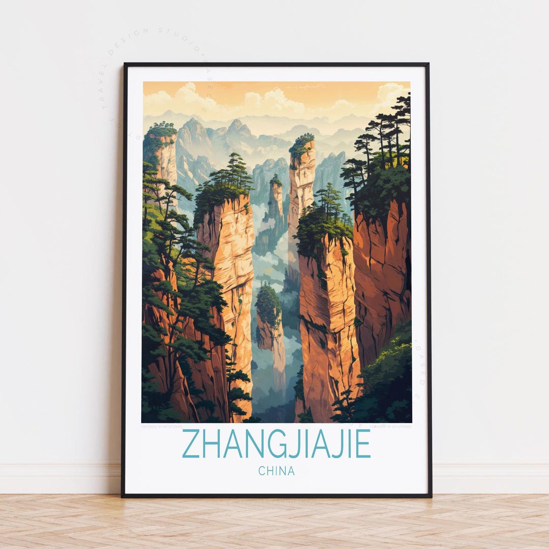 Zhangjiajie National Forest Park Travel Poster, China Wall Art ...
