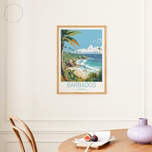 Barbados Caribbean Travel Print, Caribbean Wall Art, Bottom Bay Poster ...