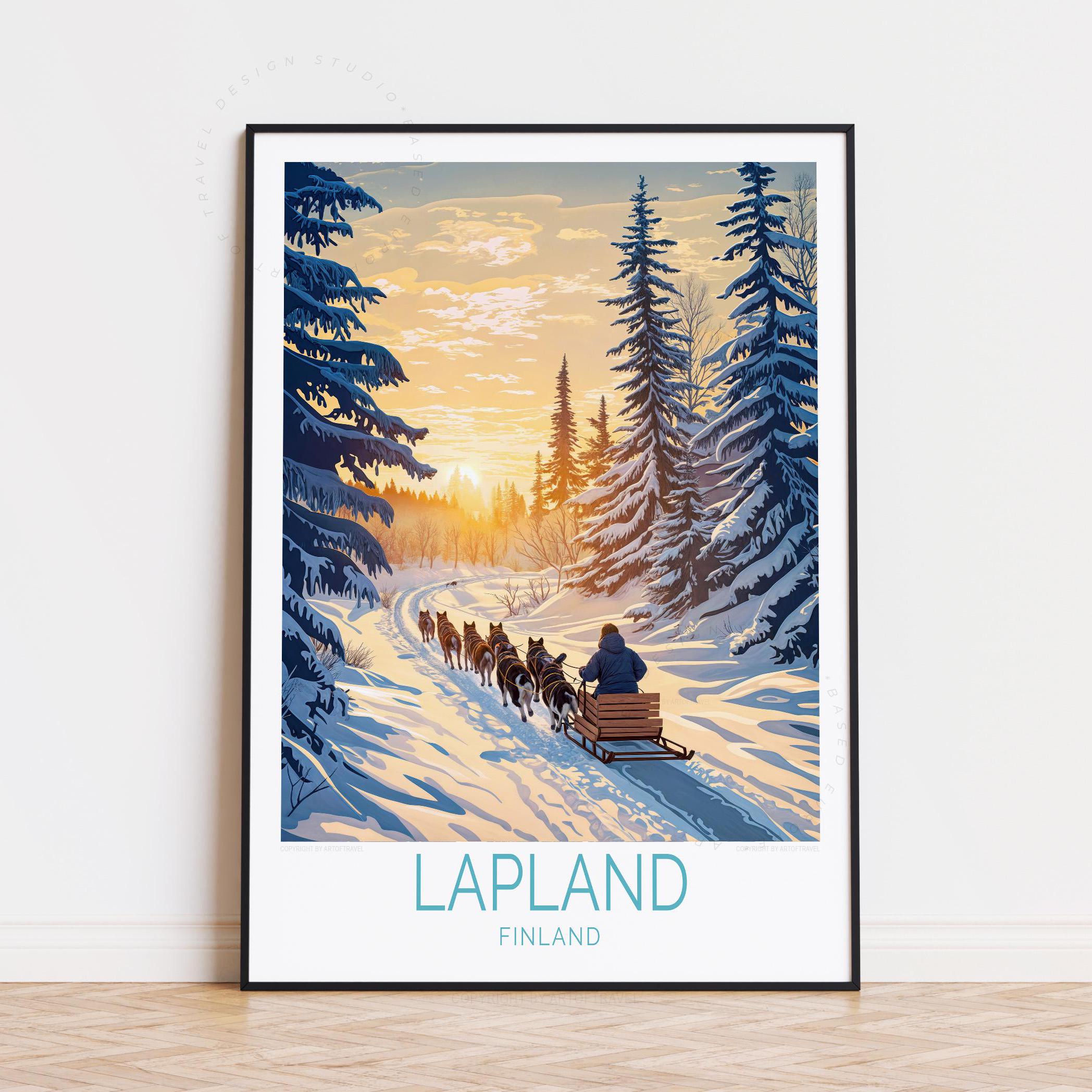 Lapland Travel Poster, Finland Wall Art, Lapland Print, Personalised ...
