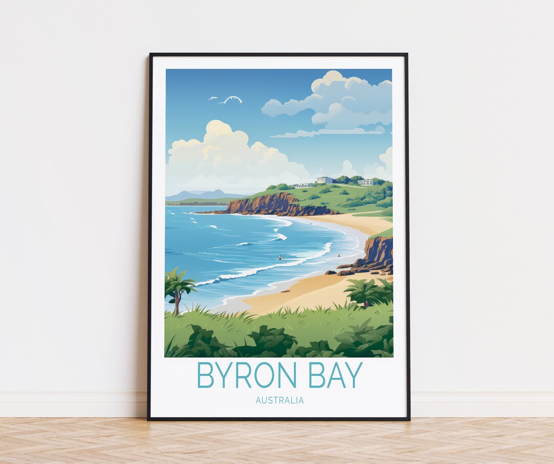 Byron Bay Travel Poster, Australia Wall Art, City Poster, Byron Bay ...