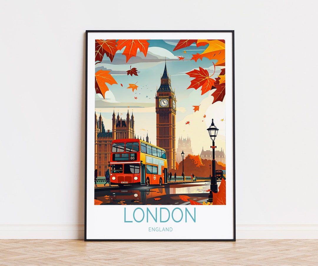 London Travel Poster, England London Wall Art, London Print, Wedding ...