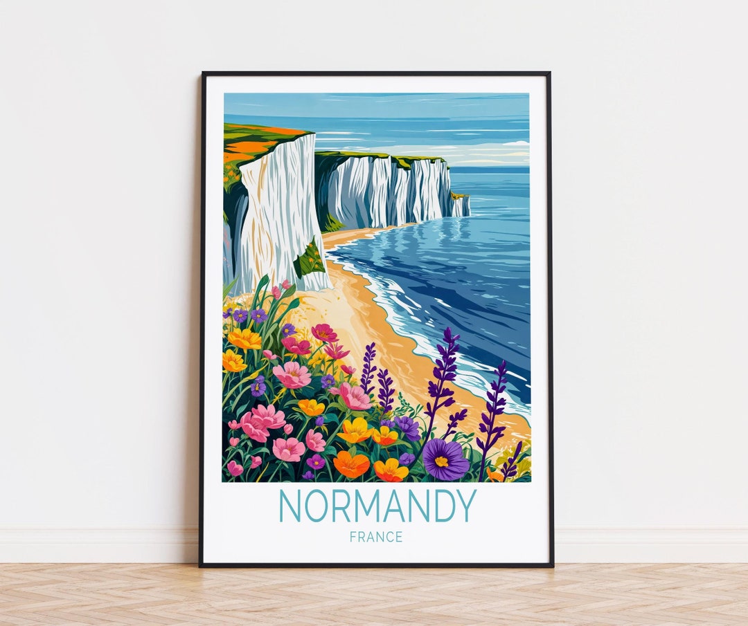 Normandy Travel Poster, France Normandy Print, France Wall Art ...