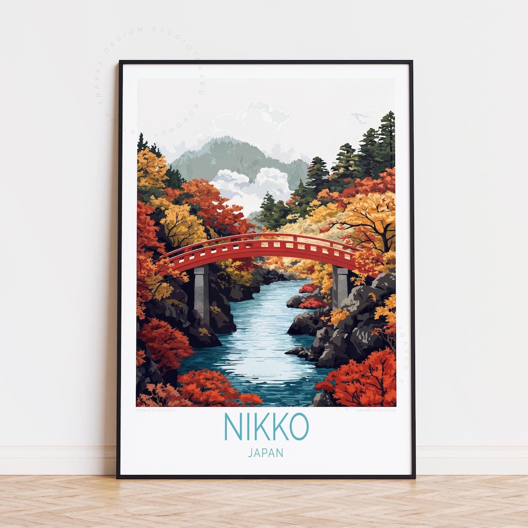 Nikko Travel Poster, Japan Wall Art, Nikko Japan Print, Nikko Wall ...