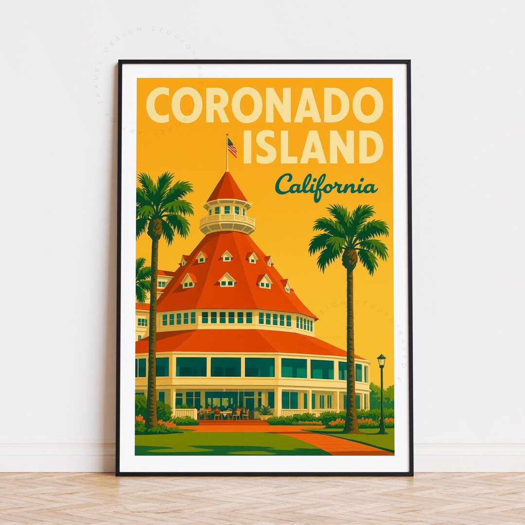 Coronado Island Travel Poster, California Wall Art, Coronado Island ...