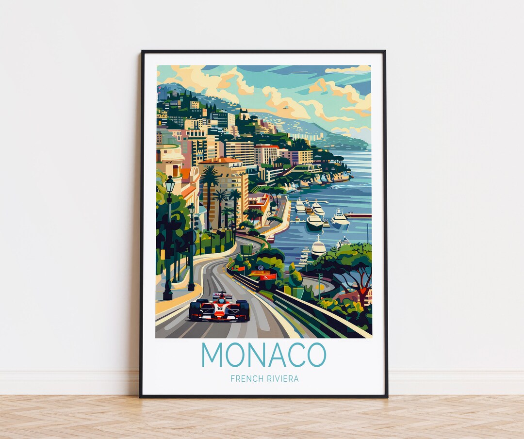 Monaco Travel Print, French Riviera Wall Art, Monaco Custom Travel ...