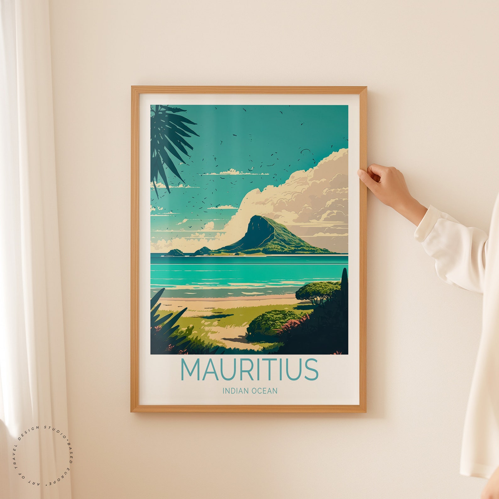 Mauritius Travel Poster, Indian Ocean Wall Art, Mauritius Print, Coast ...