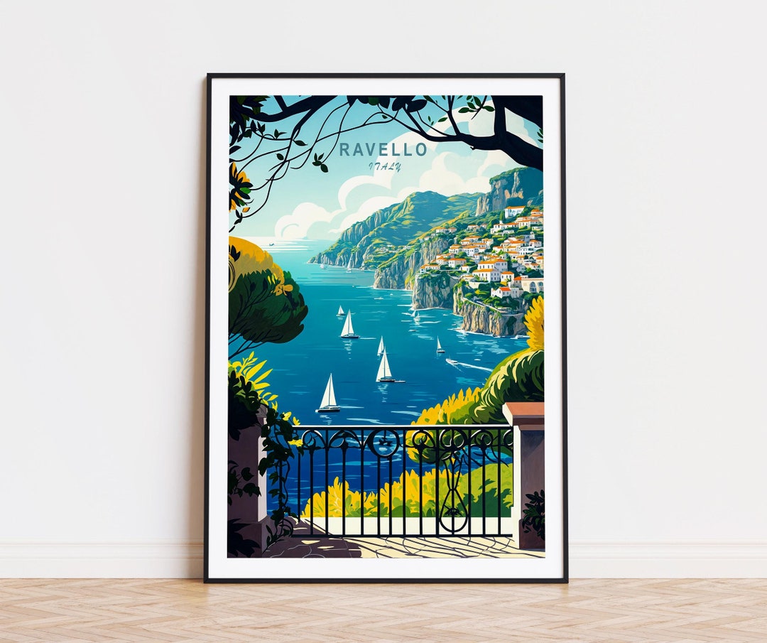 Ravello Italy Travel Poster, Ravello Wall Art, Italy Travel Poster ...