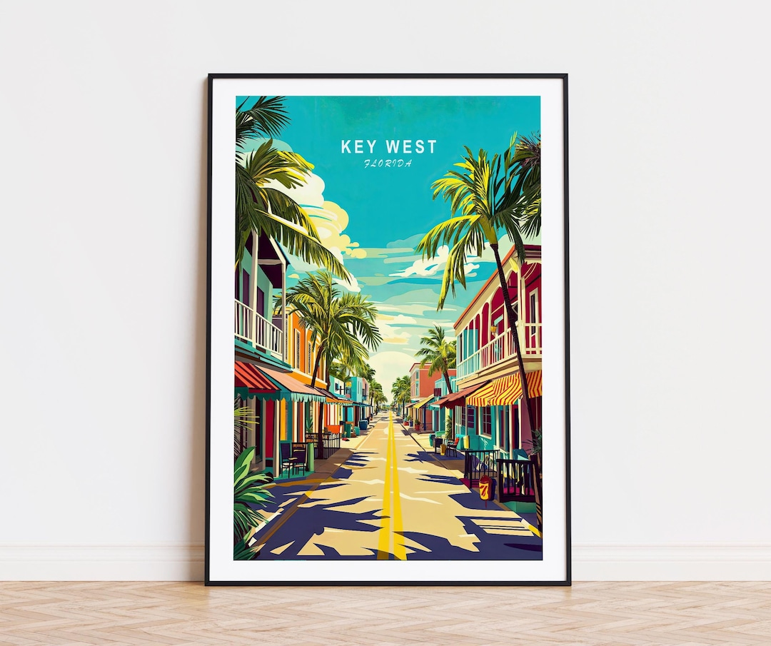 Key West Florida Travel Poster, Florida Wall Art, Key West Print, Home ...