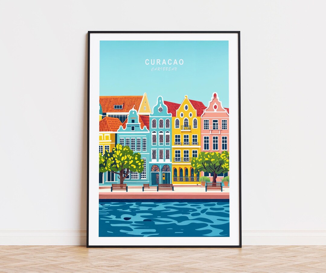 Curaçao Caribbean Travel Poster, the Netherlands Wall Art, Curaçao ...