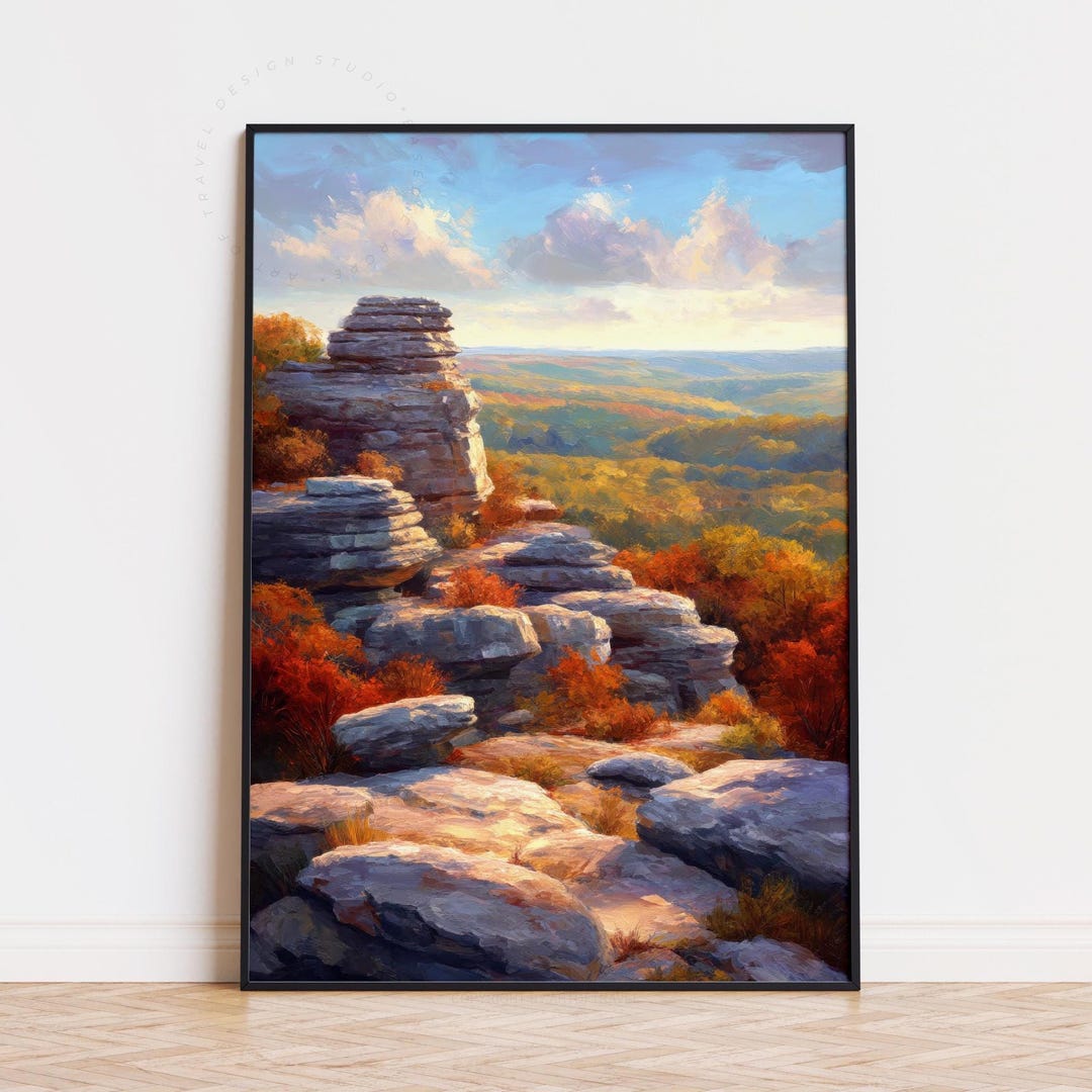 Shawnee National Forest Illinois Oil Painting Travel Poster Print ...