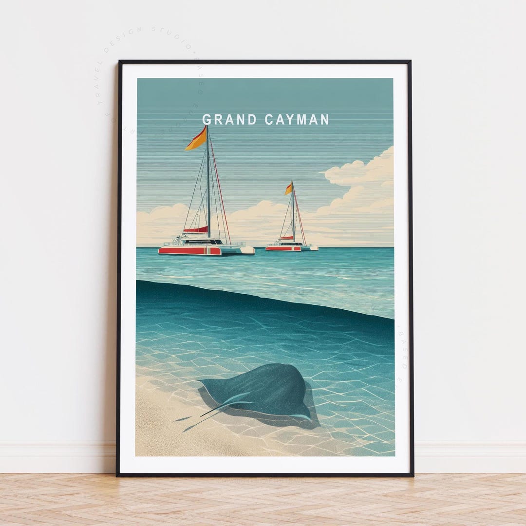 Grand Cayman Travel Poster, Cayman Islands Wall Art, Grand Cayman ...