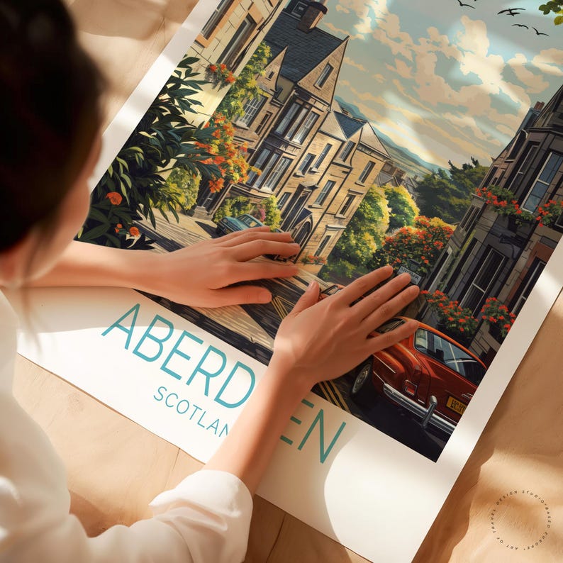 Aberdeen Scotland Travel Poster, Scotland Wall Art, Aberdeen Print ...
