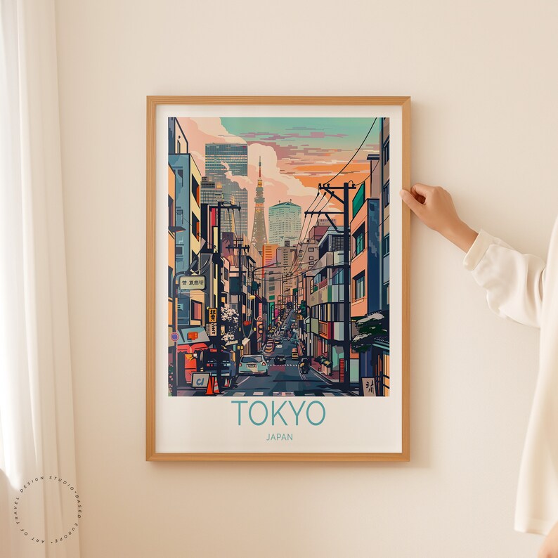 Tokyo Japan Travel Poster, Japan City Wall Art, Japanese Decor, Tokyo ...