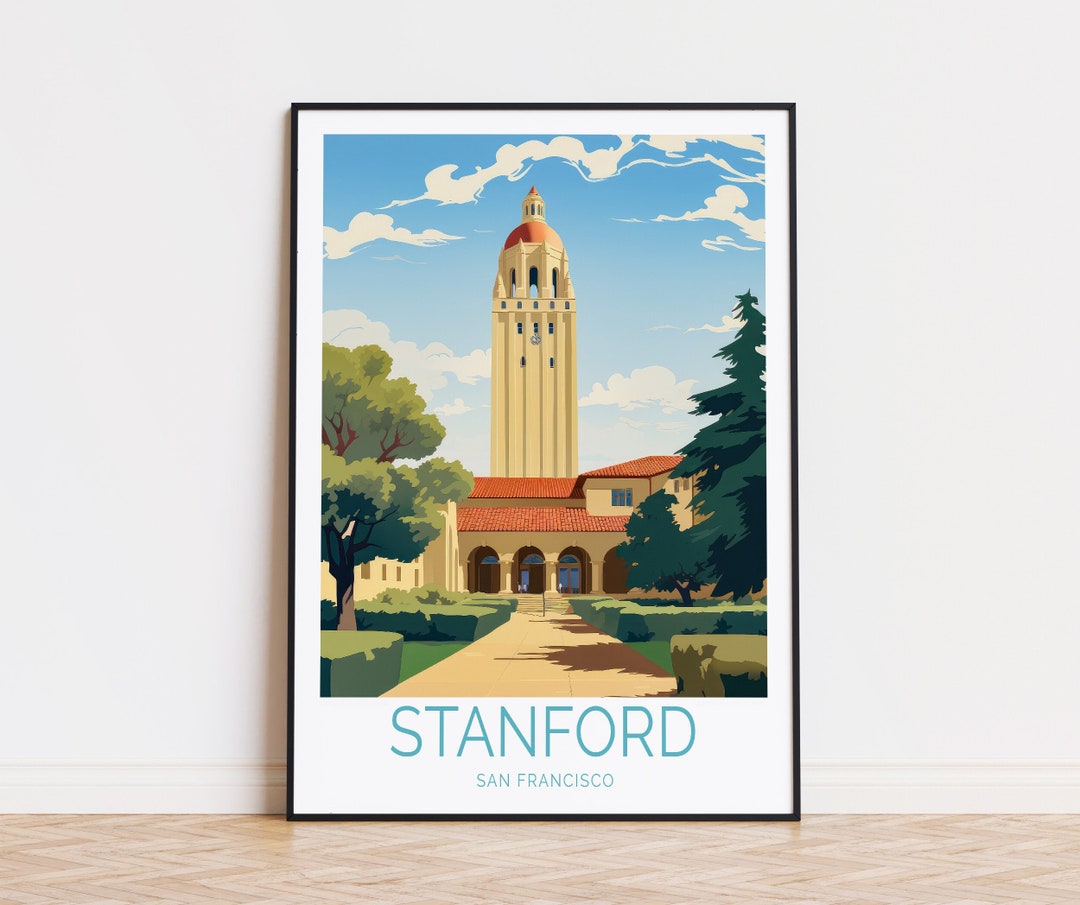Stanford Travel Poster, San Francisco Wall Art, Stanford San Francisco ...