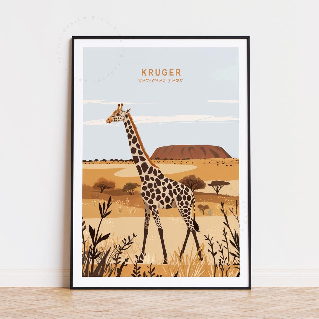 Kruger Africa Travel Poster, South Africa Wall Art, Kruger National ...