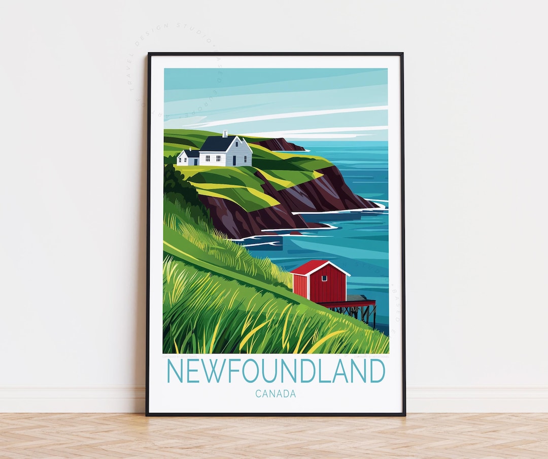 Newfoundland Canada Travel Poster, Canada Wall Art, Newfoundland Print ...
