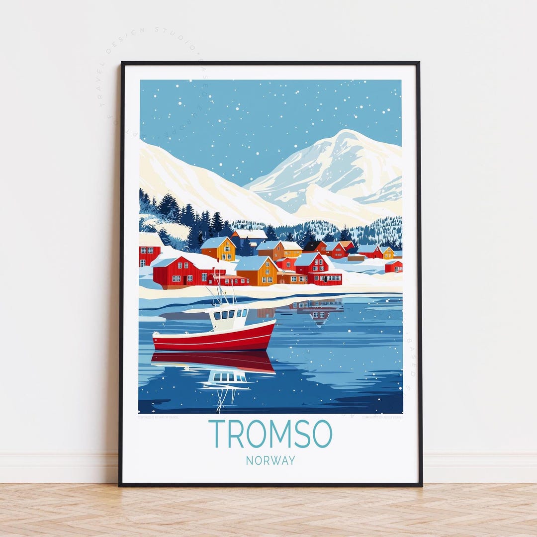Tromso Norway Travel Poster, Norway Wall Art, Tromso Print ...