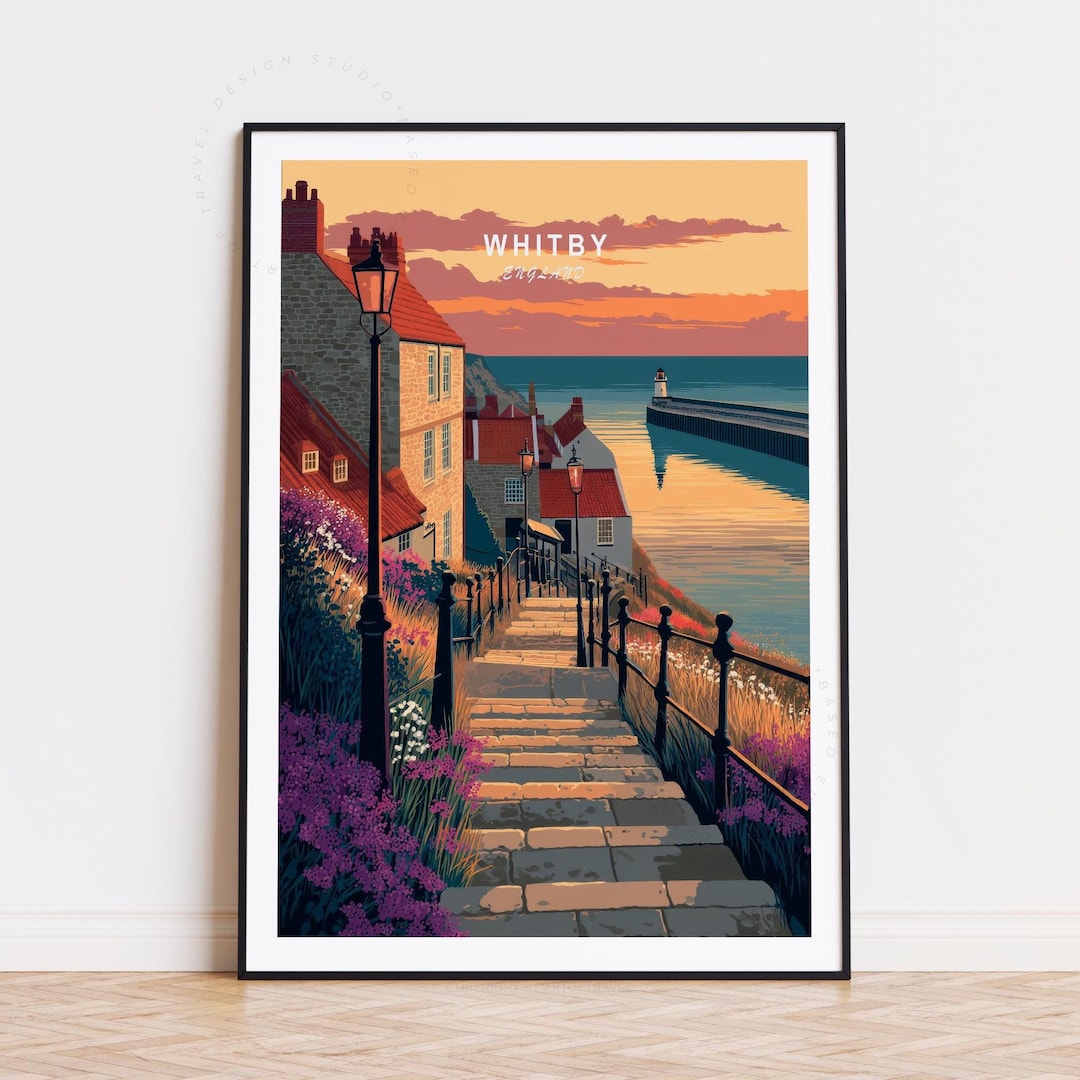 Whitby Travel Poster, England Wall Art, Whitby England Print, Home ...