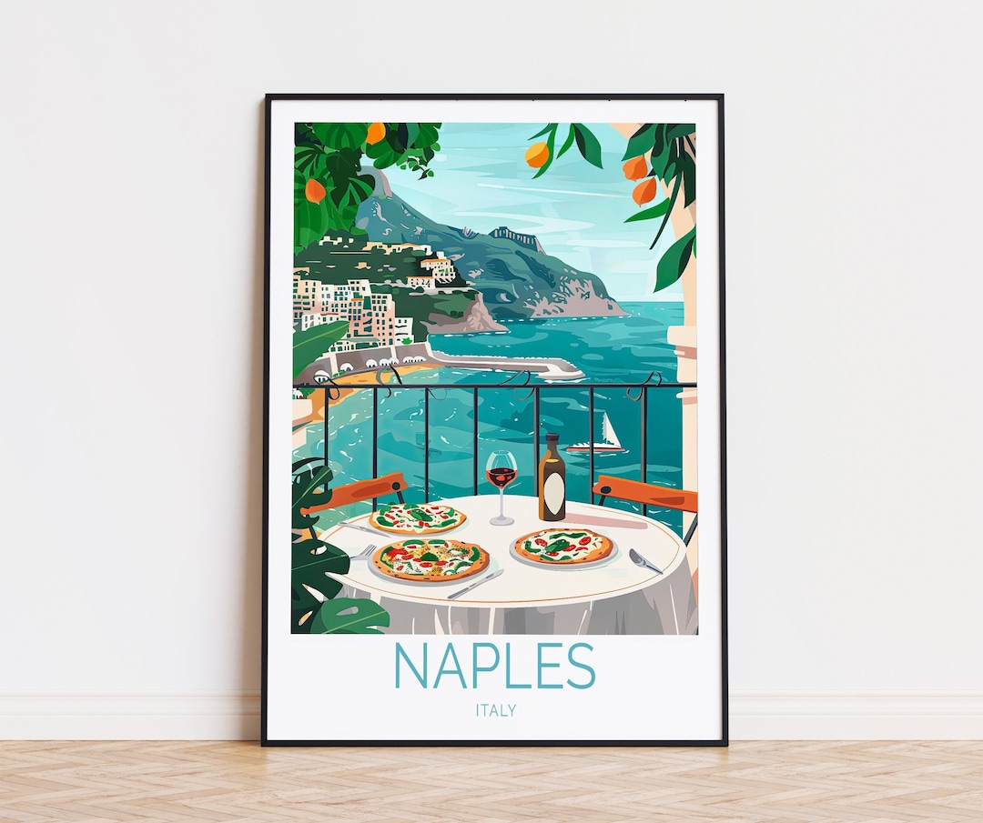 Naples Travel Poster, Italy Wall Art, Naples Print, Home Decor, Wedding ...