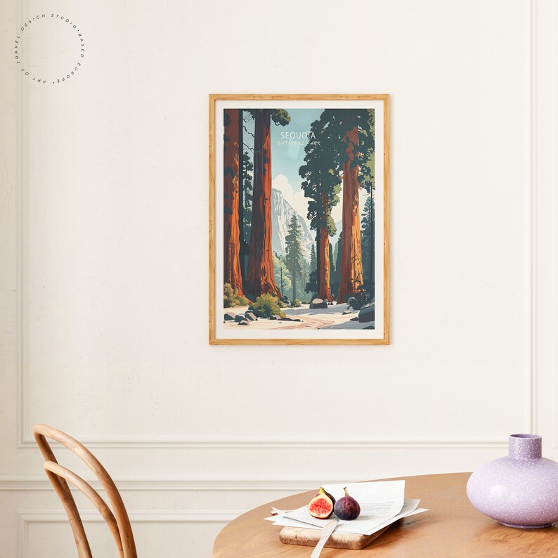 Sequoia National Park Travel Poster, National Park Print, Sequoia Wall ...
