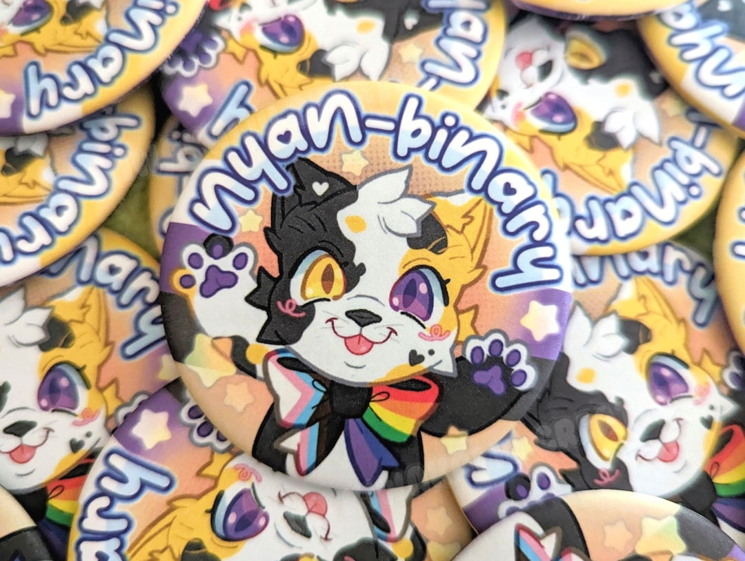 Nyan-binary - Large Button - Etsy