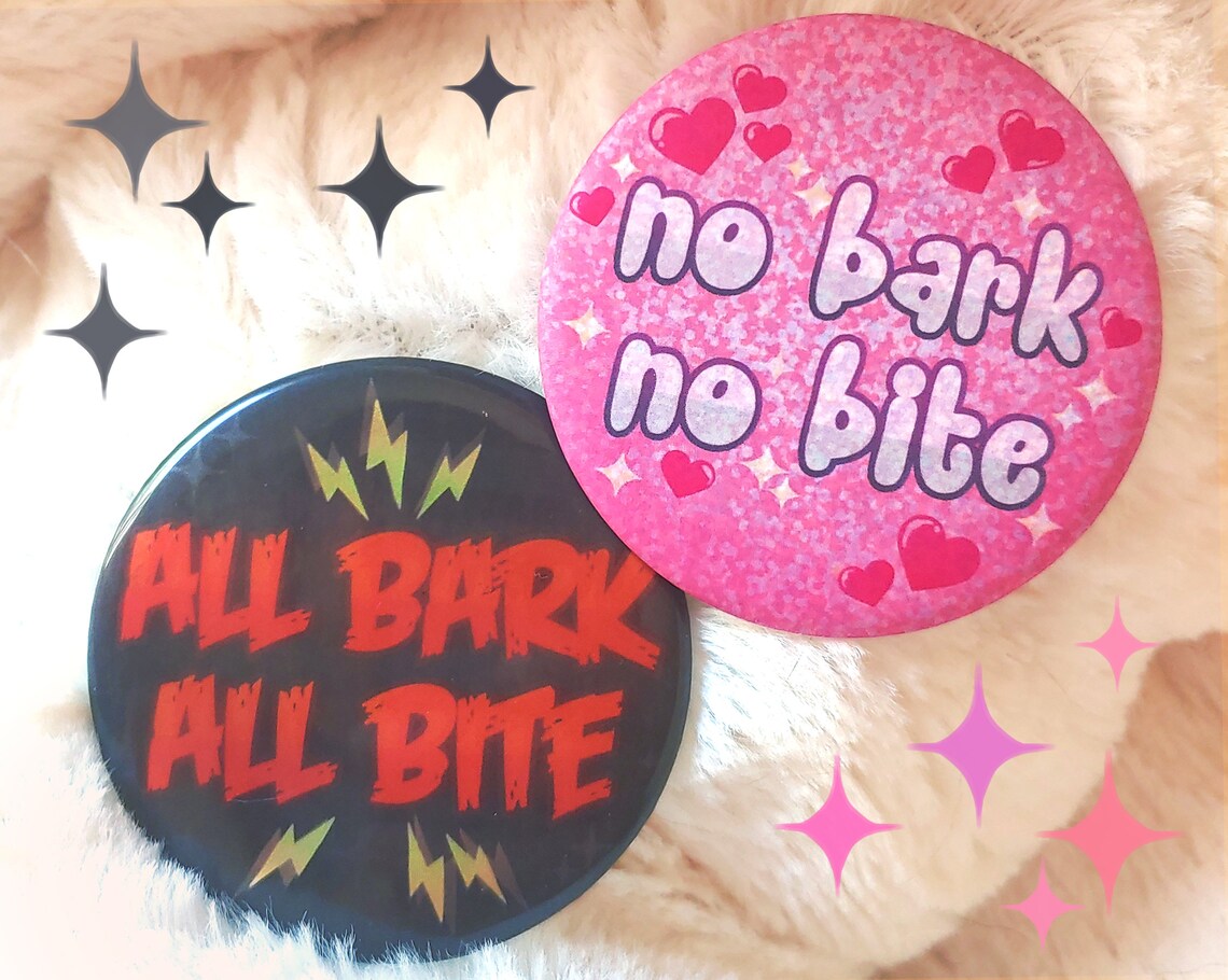 ALL BARK & No Bite Large Buttons - Etsy