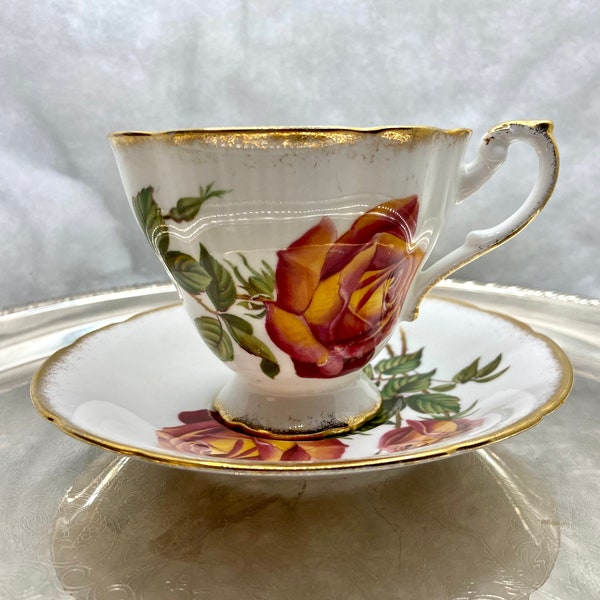 Red Rose Teacup - Etsy