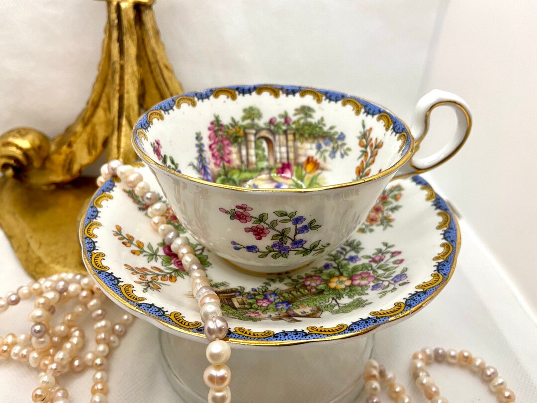 Rare Aynsley Garden Archway Teacup Set Made in England Tea Cup - Etsy