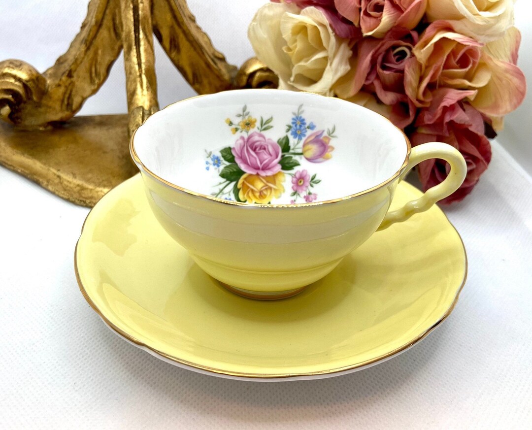Royal Stafford Yellow Teacup Set Made in England Tea Cup Set - Etsy