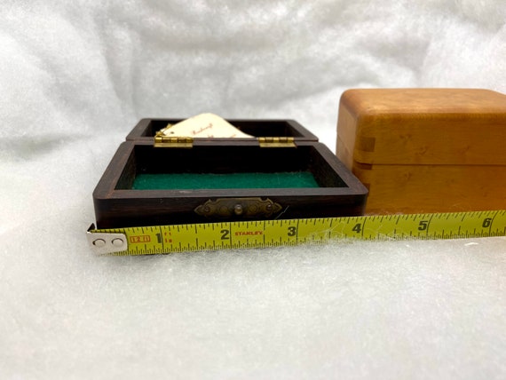 Pair of Artisan Wood Hinged Boxes - Gem