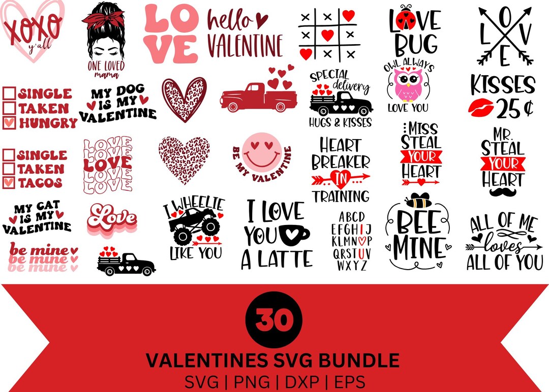 Valentines SVG Bundle, Valentine Svgs for Shirts, Heart Svgs ...