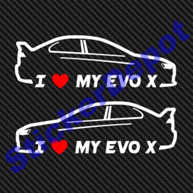 Pair of I Heart My Evo X Vinyl Decals Love Evolution 10 Size - Etsy